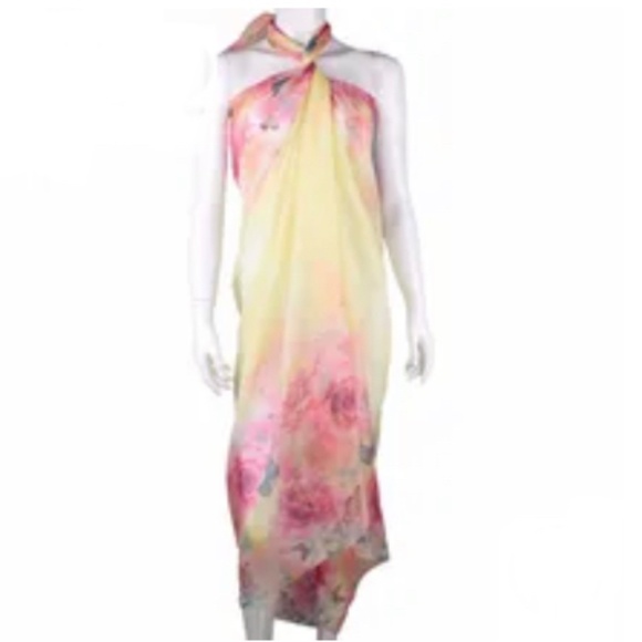 Accessories | Nwt Summer Print Silk Scarf Oversized Chiffon Wrap Sagong ...